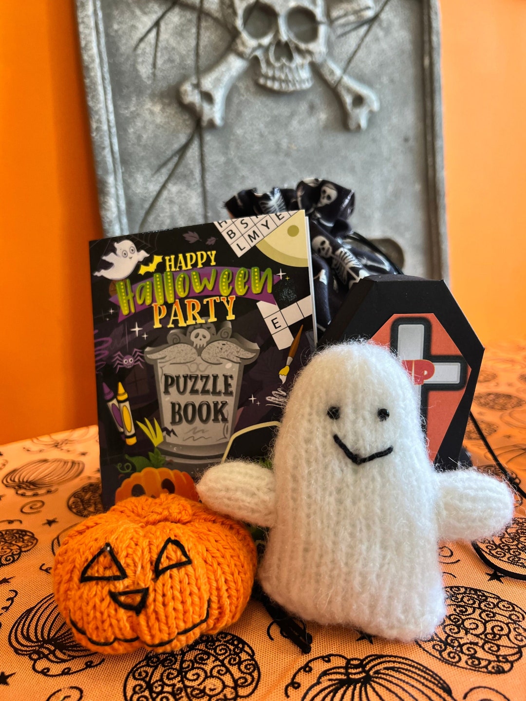 Black & White Skeleton Pattern Halloween Treat Bag - Etsy