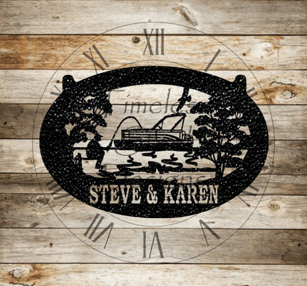 Personalized Fishing Pontoon Boat Metal Wall Art / Fishing Metal Sign ...