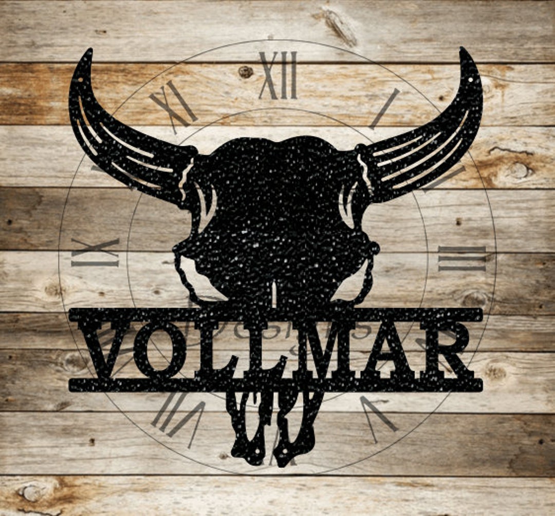 Steer Skull Monogram/custom Skull Sign/longhorn Monogram/custom ...