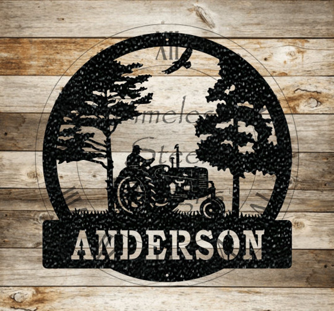 Farmer on Tractor Scene/farmer Sign/custom Metal Farmer Sign/farm Decor ...