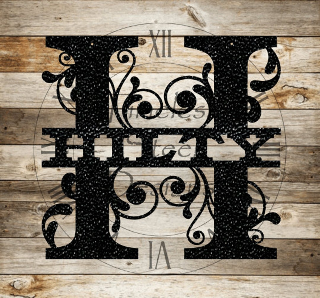 Fancy Split Letter Monogram Personalized Monogram Wedding Gift ...