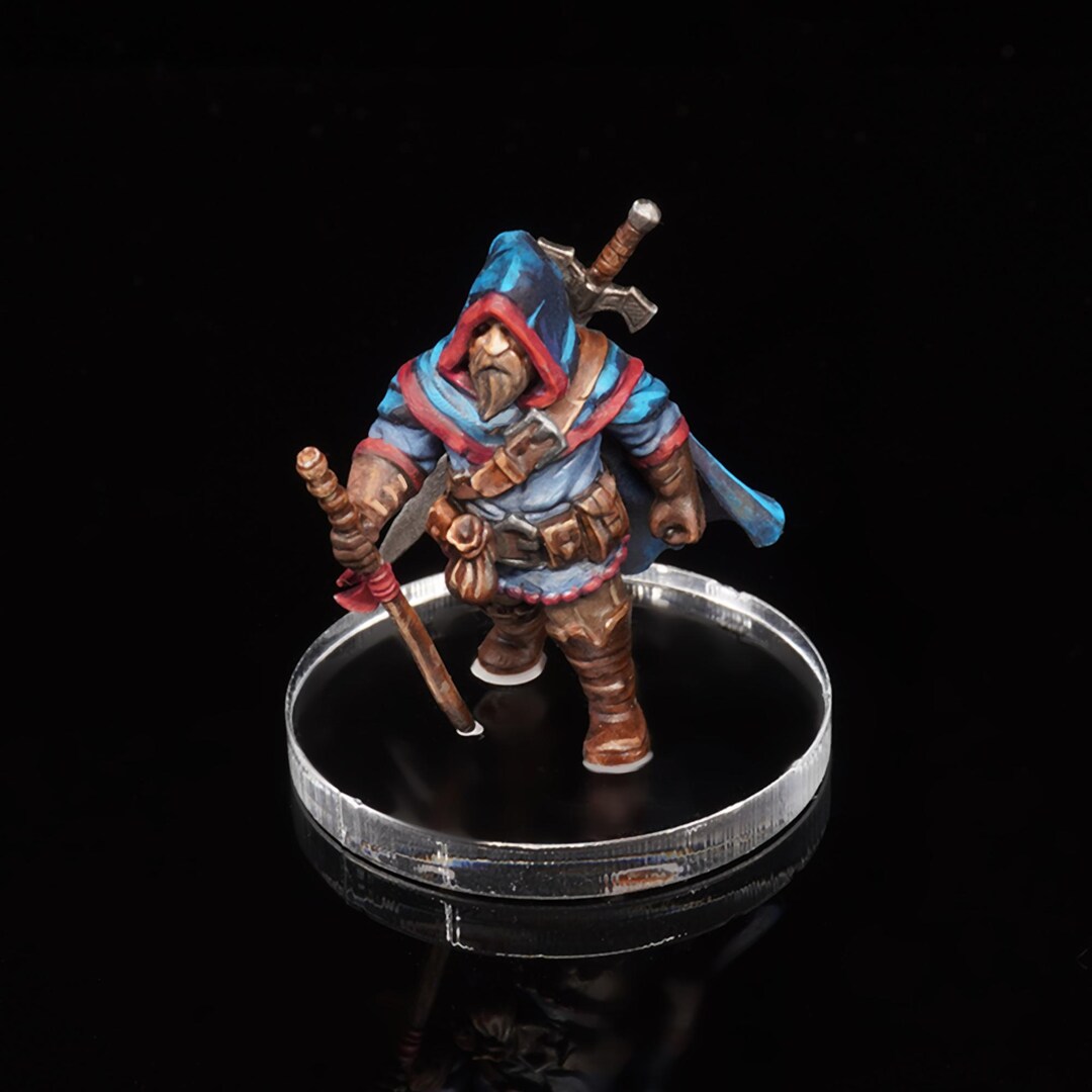 Pro-painted 28mm Hooded Dwarf Adventurer Miniature | 25mm Base | RPG ...