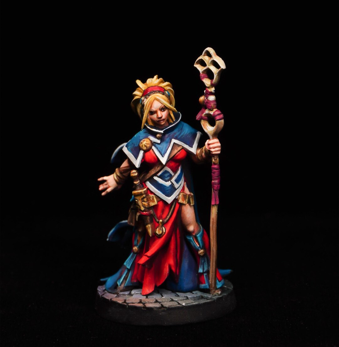 Pro Painted Female Cleric Miniature – 32mm Scale | Fantasy RPG ...