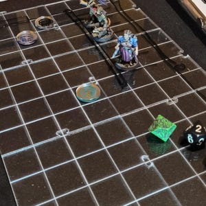 9 PCS Dry-erase Modular Transparent Acrylic RPG Board 1 Inch Grid Map ...