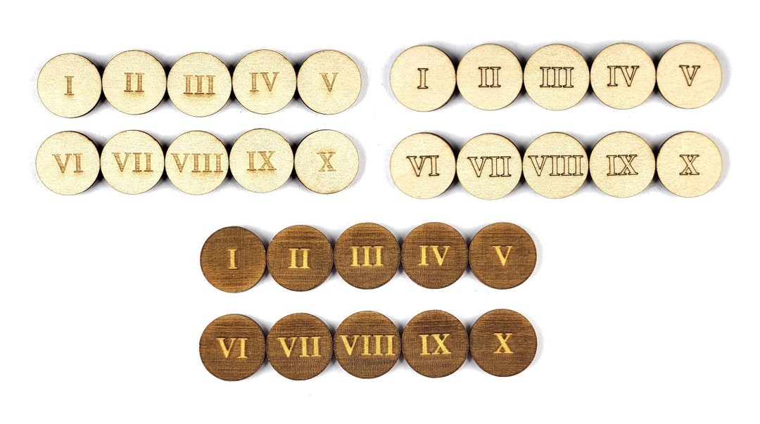 10 PCS Wooden Roman Numerals Tokens - Etsy