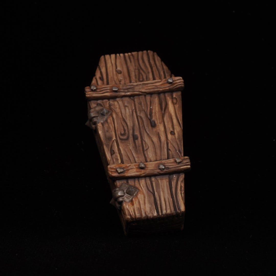 Pro Painted Miniature Wooden Coffin Prop RPG Dnd Dungeons and Dragons ...