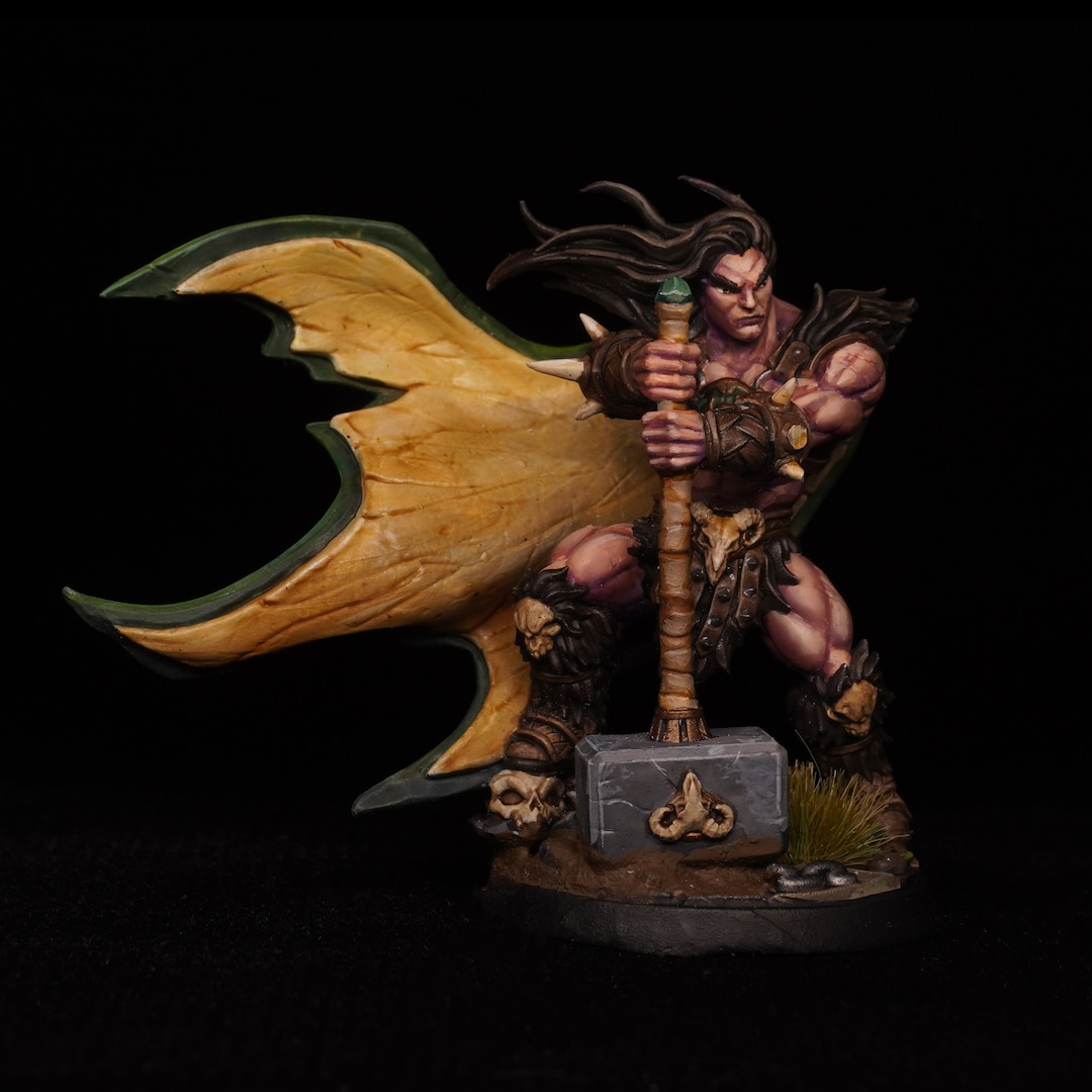 Pro Painted Miniature Human Barbarian Warrior RPG Dnd Dungeons and ...