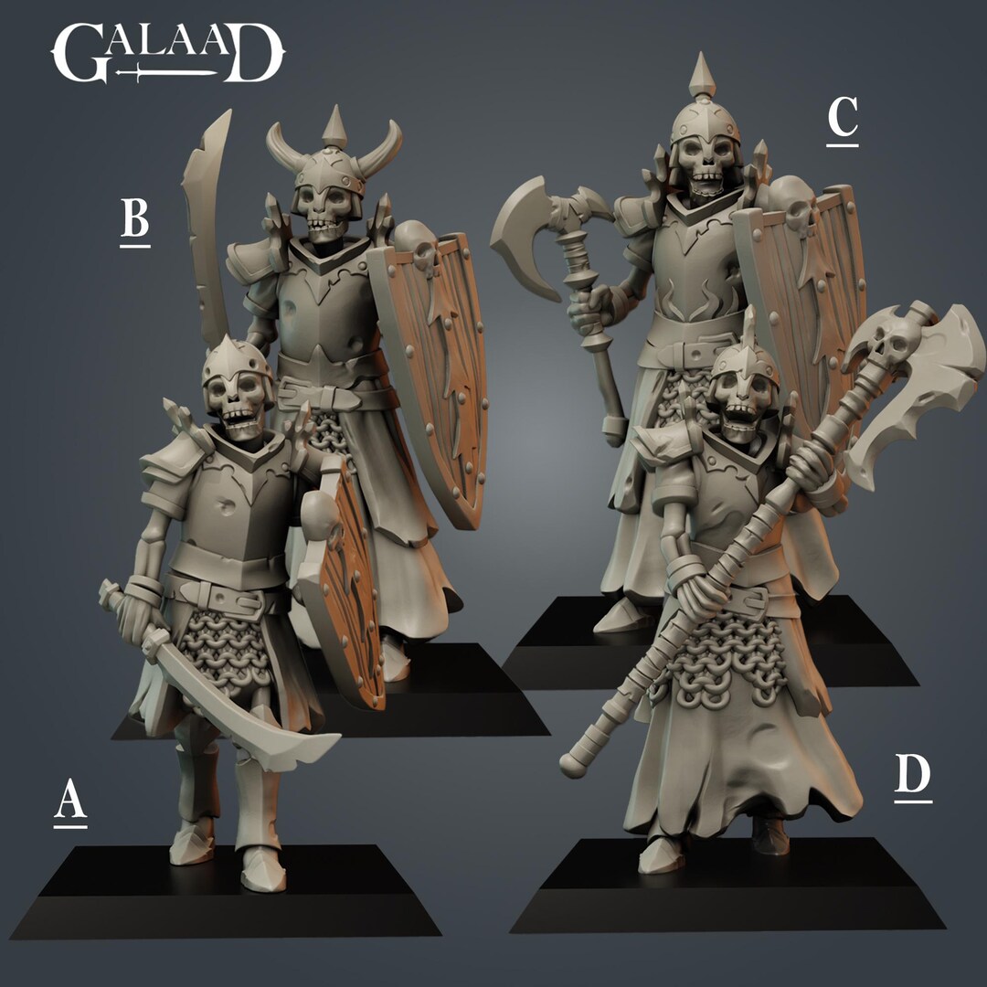 Undead Skeleton Warrior Fighter 3d Print and Painting Dnd Pathfinder ...