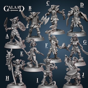 Goblin Miniatures Set - Tabletop RPG & Wargaming Minis - Fantasy Goblin ...