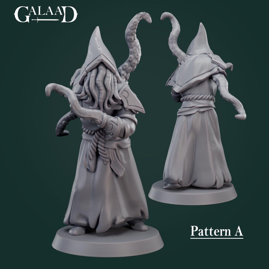 Cultist Cthulhu Illithid 3d Print and Painting Dnd Pathfinder Fantasy ...