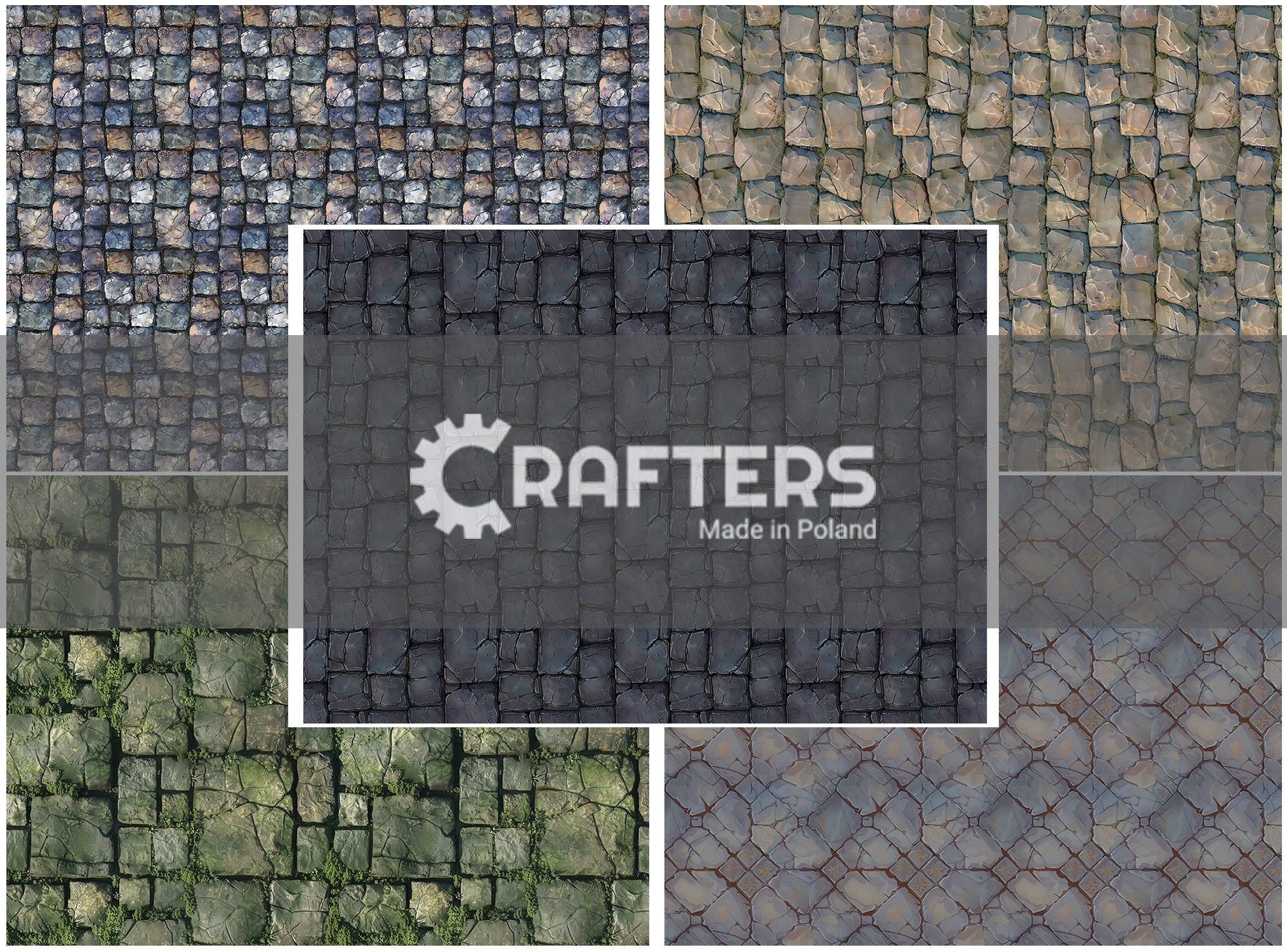 40 Files Texture 1 Inch Grid Pack - Dungeon Bricks 10 Variants - Etsy