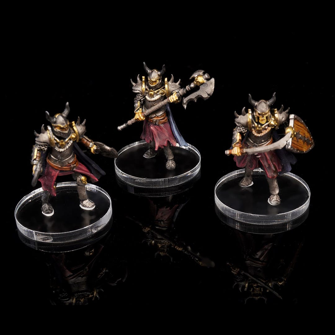 Set of 3 Pro-painted 28mm Elite Skeleton Warriors | 25mm Bases | RPG ...