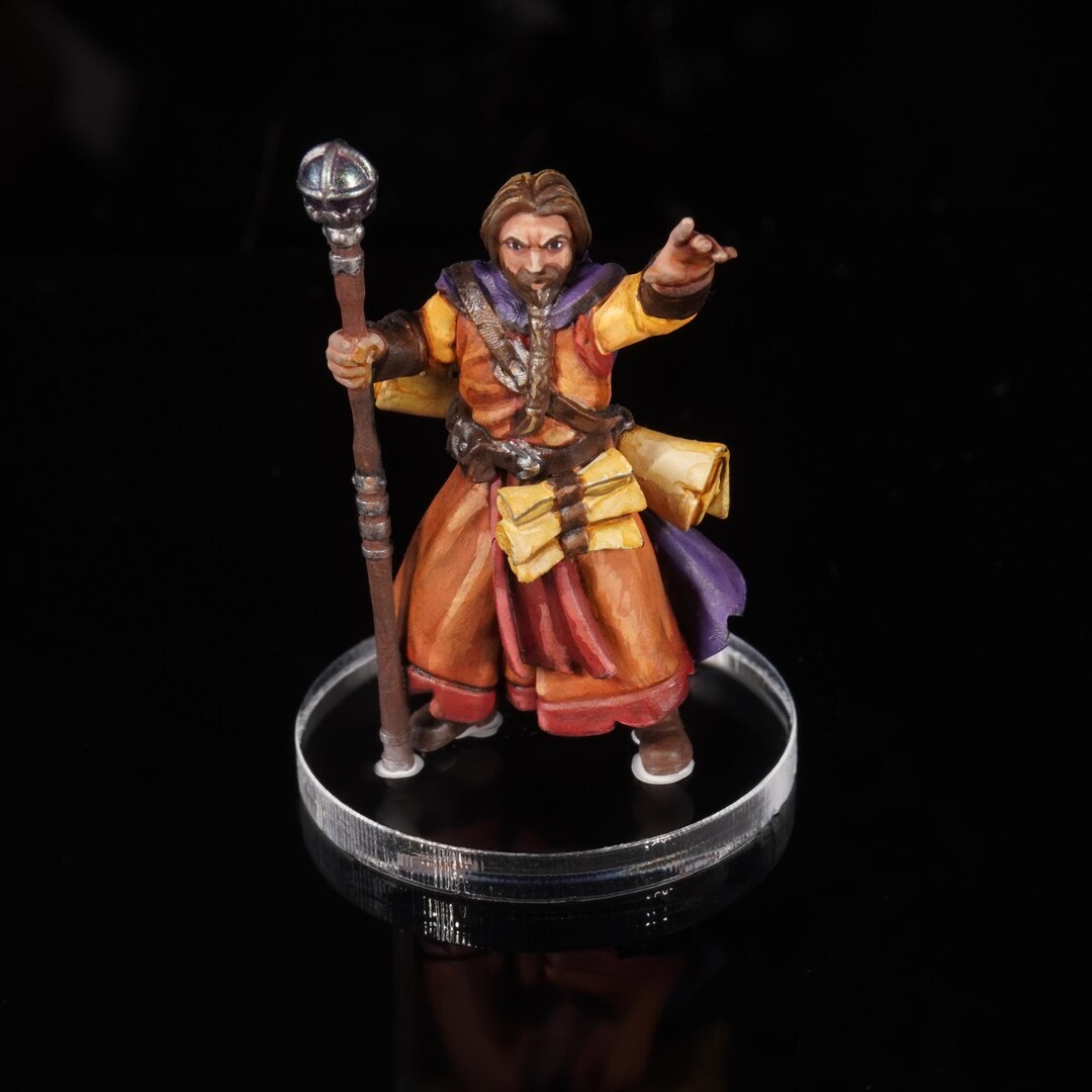 Pro-painted 28mm Human Wizard Miniature | 25mm Base | RPG Dnd ...
