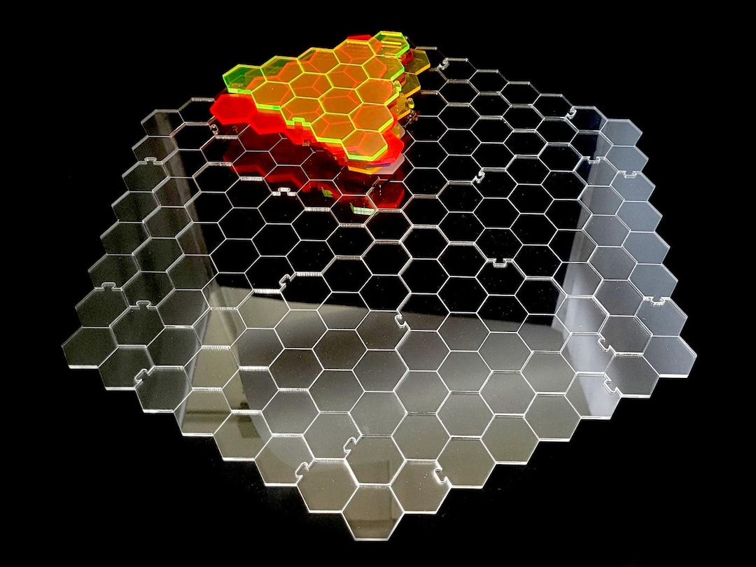 Set of 24 Elements Hexagon Grid Dry-erase Modular Acrylic Hexhex Board ...