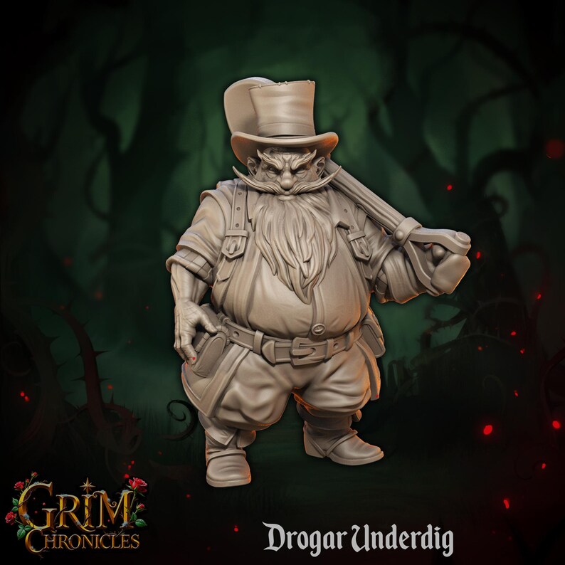 Fantasy Dwarf Mercenary Miniature for Dungeons and Dragons, Pathfinder ...