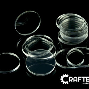 Clear Round Acrylic Miniature Bases 3 Mm Thick Transparent Wargaming ...