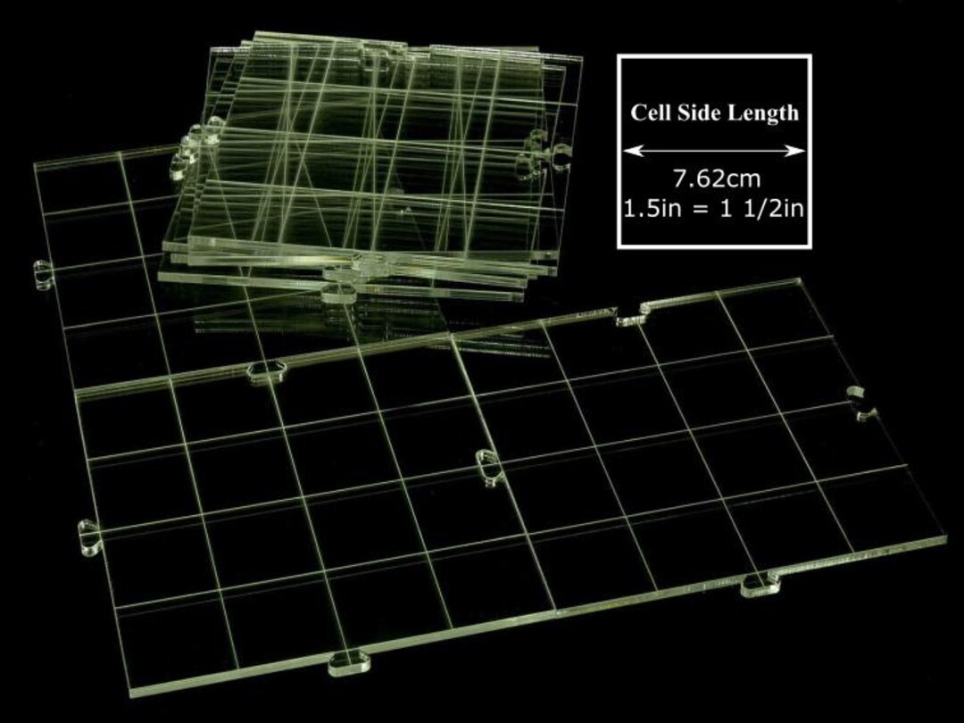 9 PCS Dry-erase Modular Transparent Acrylic RPG Board 1.5 Inch Grid Map ...