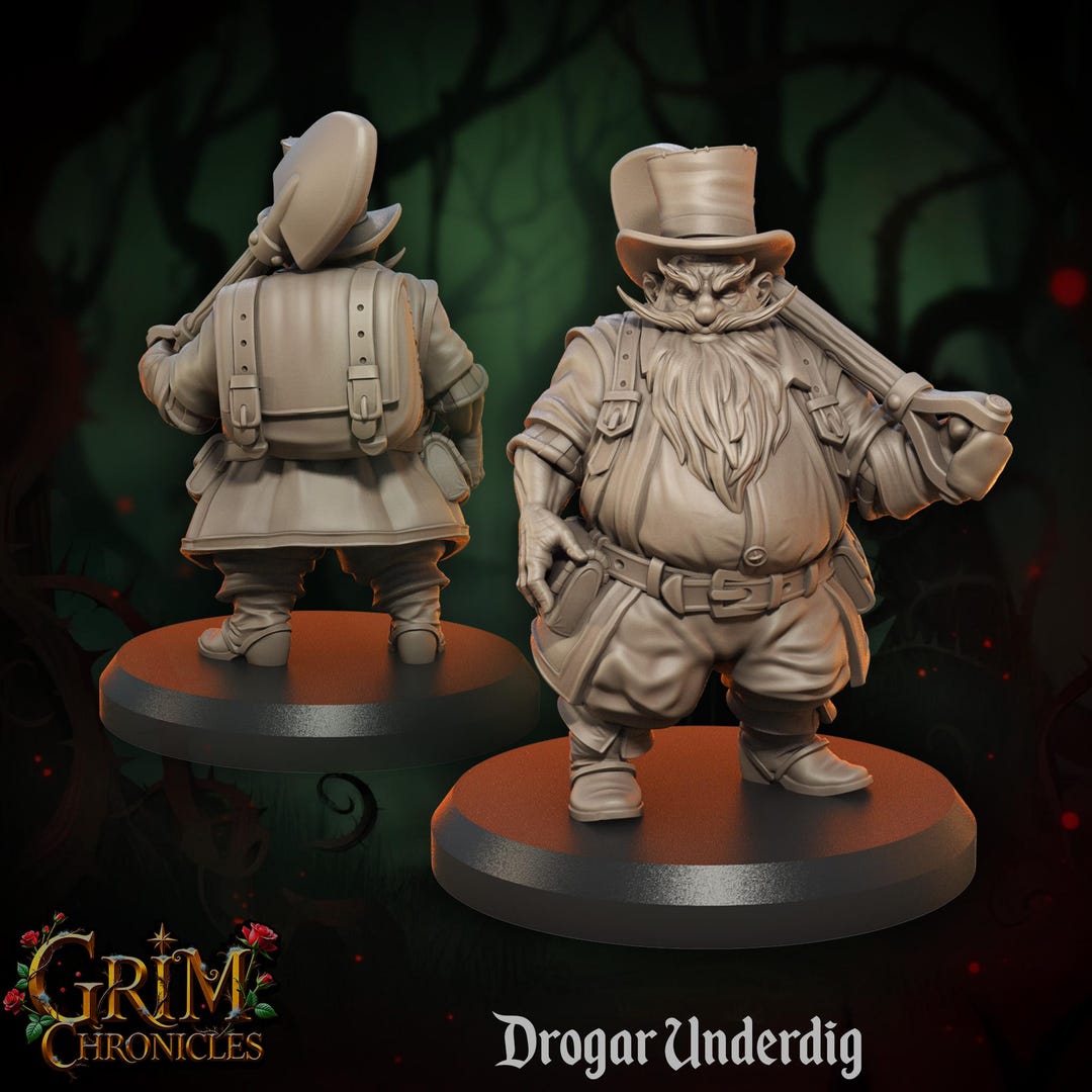Fantasy Dwarf Mercenary Miniature for Dungeons and Dragons, Pathfinder ...