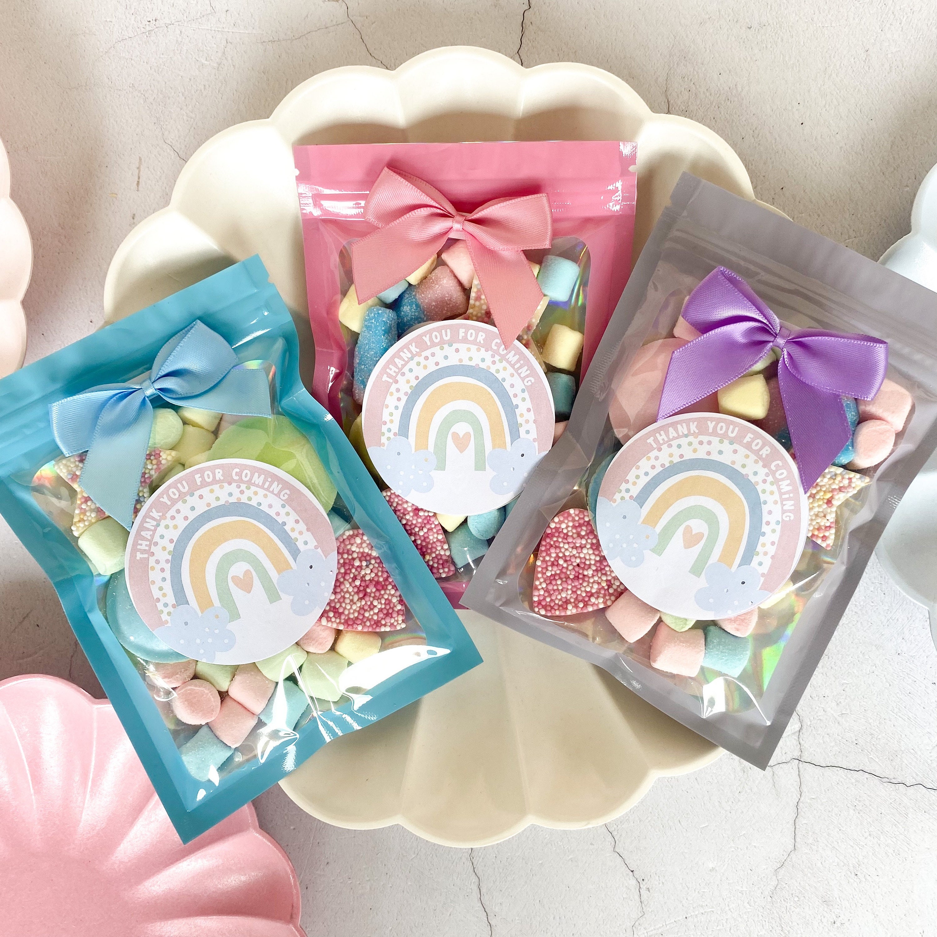 Pre Filled Sweet Bags PASTEL RAINBOW Kids Party Bags Birthday Favours ...