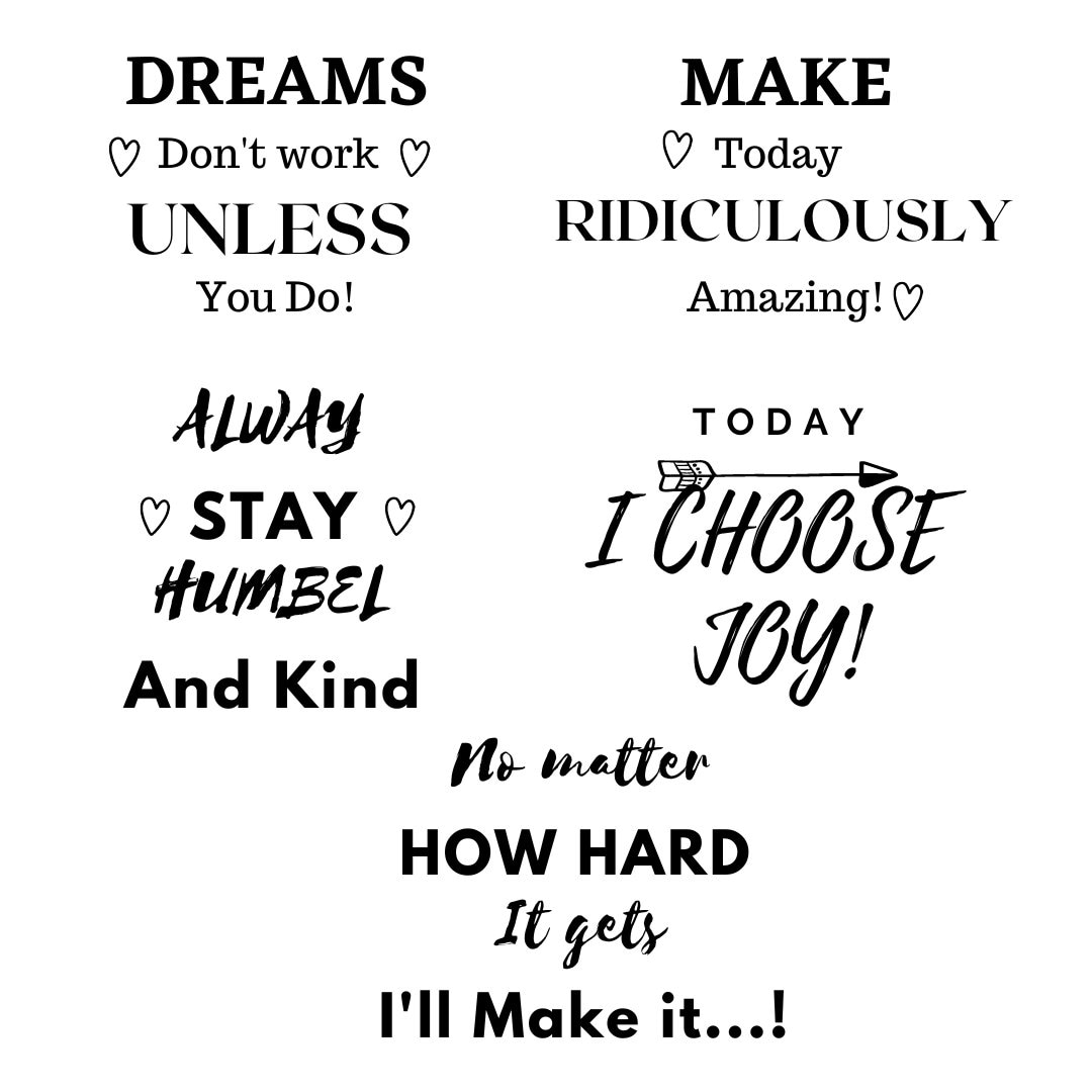 Digital Printable, Set of 5 PRINTABLES, Motivational Quotes ...