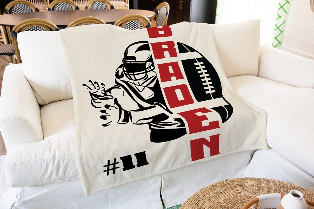 Personalized Football Blanket, Custom Name Blanket, Soft Fleece Throw ...
