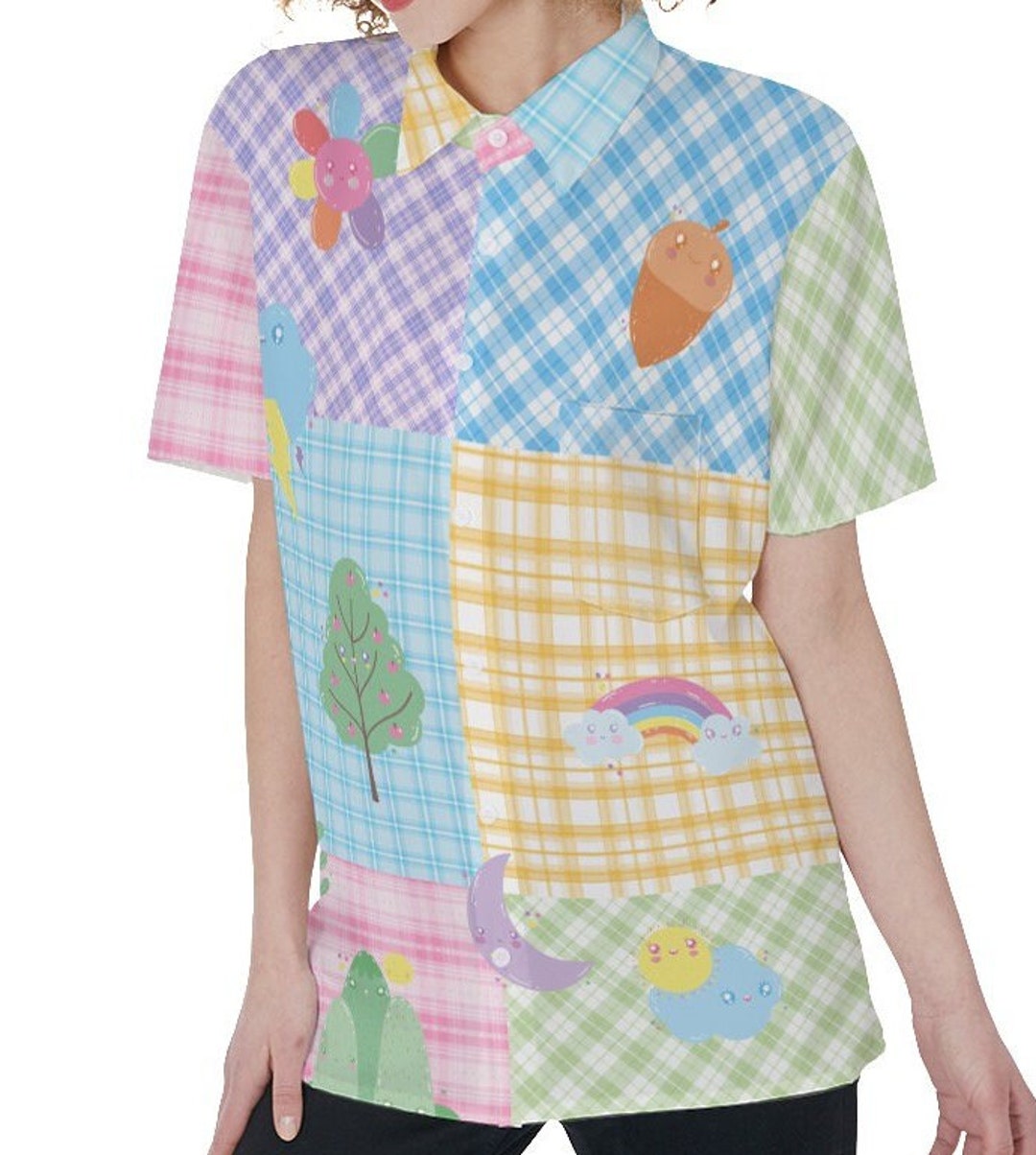 Kidcore Pastel Rainbow Button up Shirt - Etsy