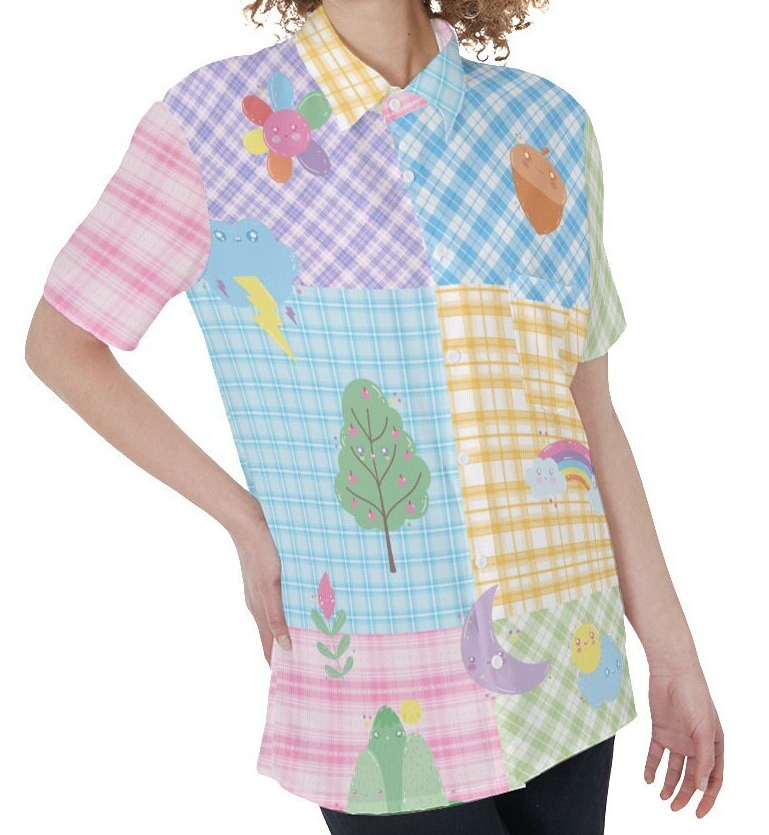 Kidcore Pastel Rainbow Button up Shirt - Etsy