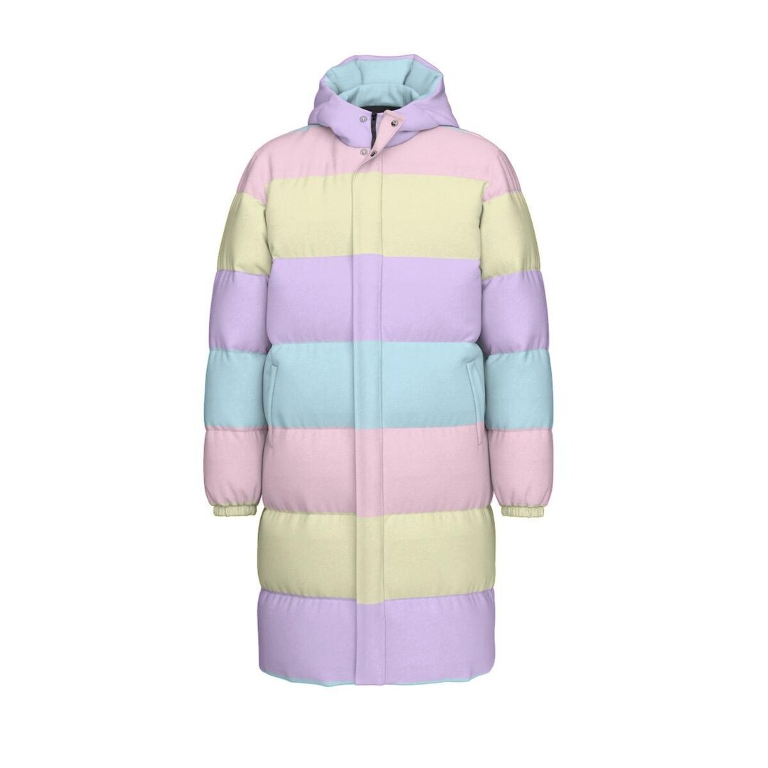 Pastel Rainbow Puffer Jacket, Kawaii Winter Coat - Etsy