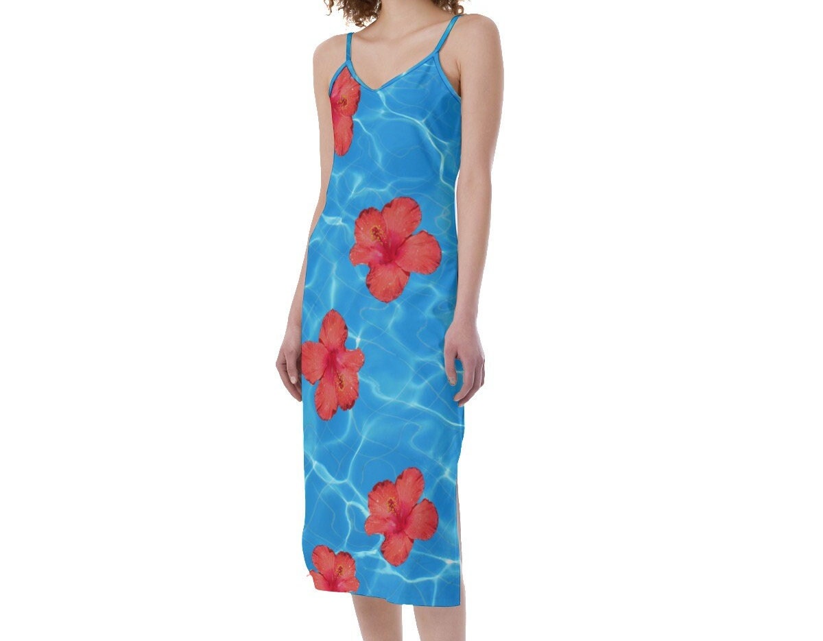 Aloha Hawaiian Gyaru Hibiscus Strap Dress - Etsy