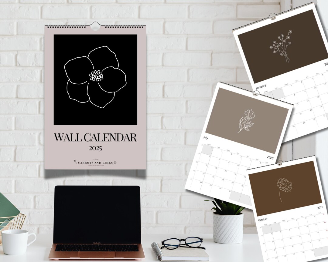 Minimalist Floral Calendar 2025 | A4 A3 Elegant Yearly Planner | Flower ...