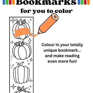 Printable Colouring Bookmarks Instant Download PDF | Fall Autumn ...