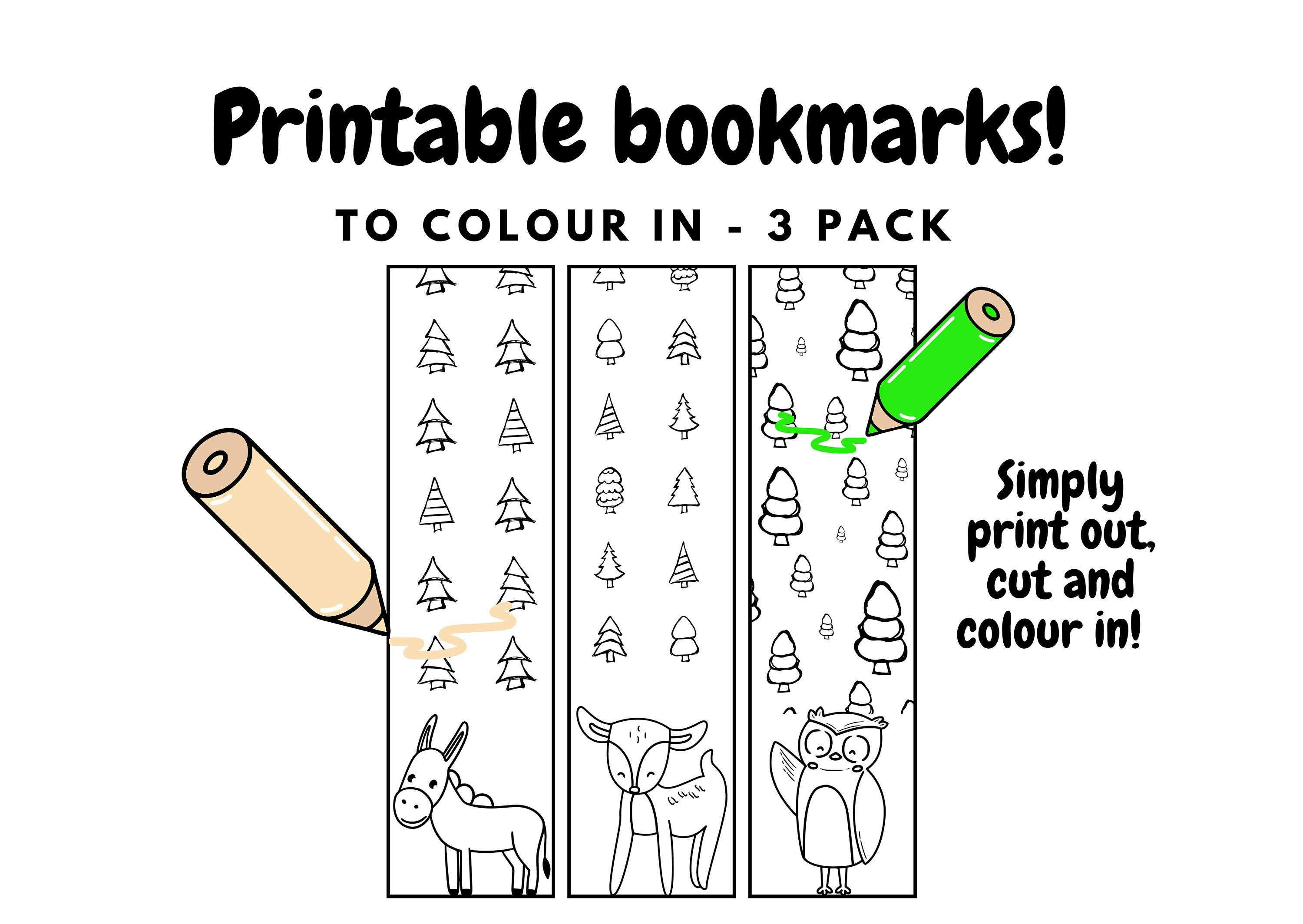 Printable Colouring Bookmarks for Kids & Adults Download | Woodland ...