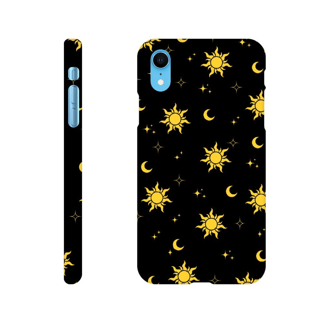 Celestial Art Phone Case Moon Stars Sun Black Astral Astrological Space ...