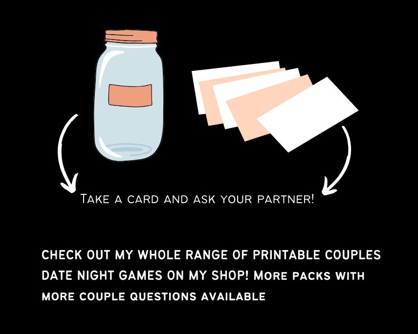 Couple Question Cards Pack 2 | Printable Couples Card Game Download PDF ...
