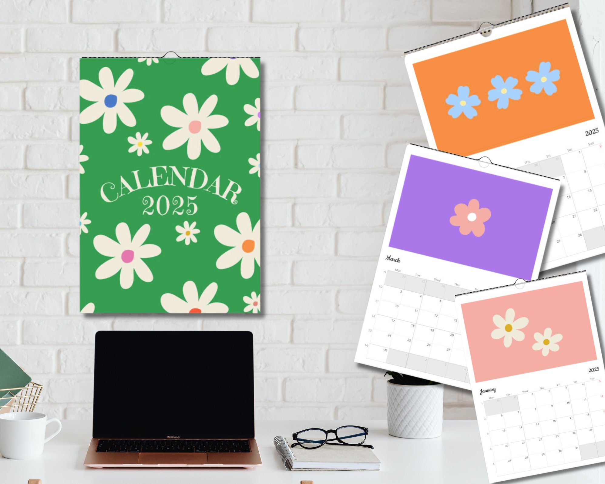 Colorful Floral 2025 Calendar - Vibrant Monthly Planner | Wall Calendar ...