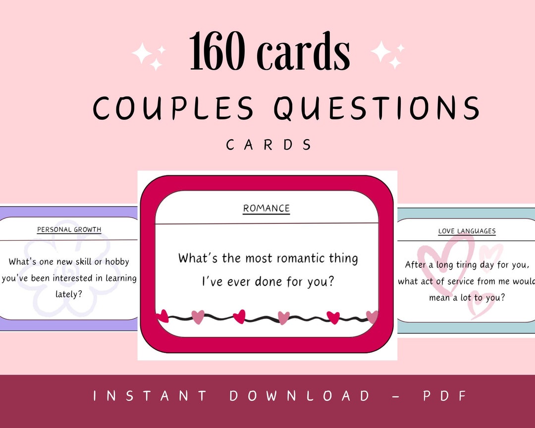 Printable Couples Question Cards Fun and Intimate Conversation Starters ...