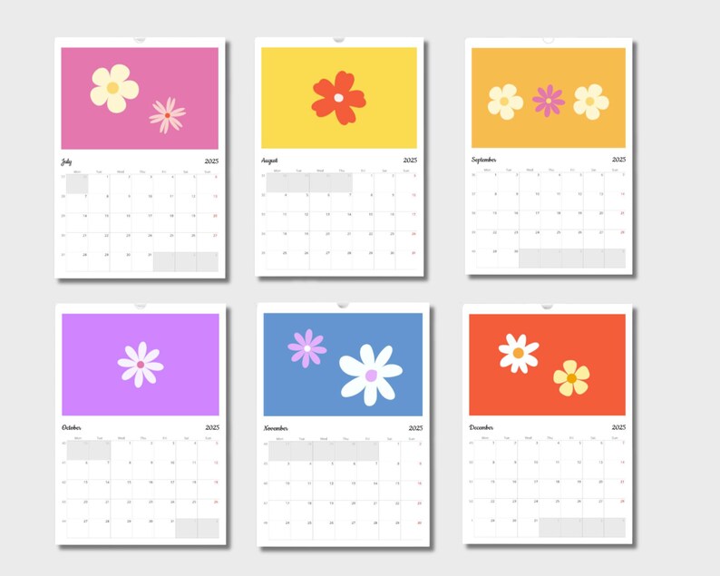 Colorful Floral 2025 Calendar - Vibrant Monthly Planner | Wall Calendar ...