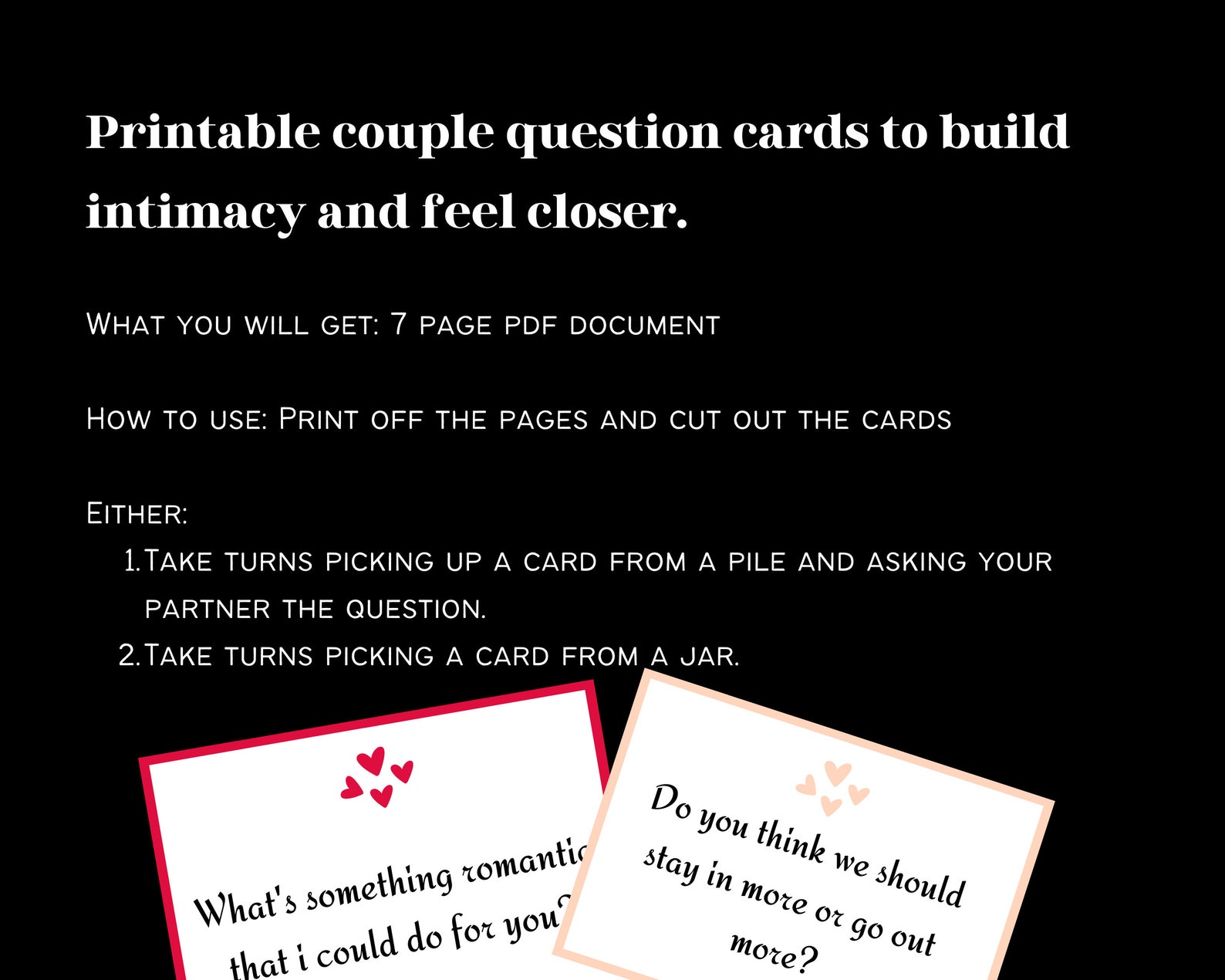 Couple Intimacy Question Cards | Printable Couples Card Game Download ...