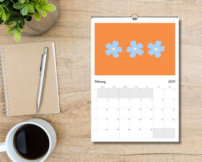 Colorful Floral 2025 Calendar - Vibrant Monthly Planner | Wall Calendar ...