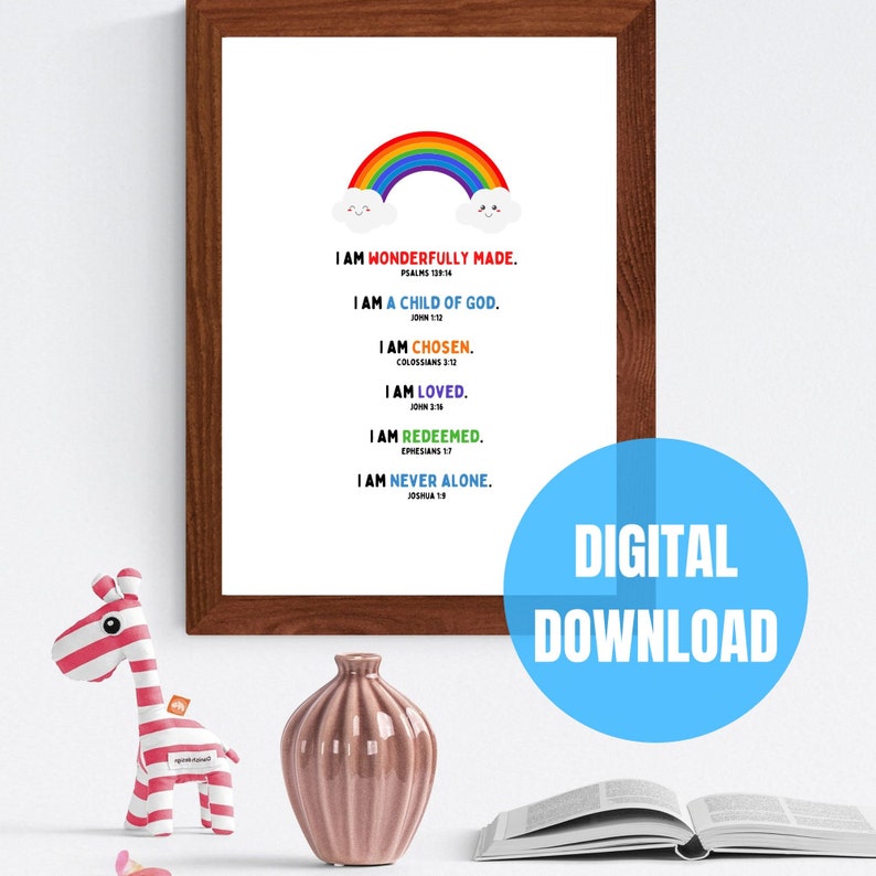 Bible Affirmations for Kids Printable Prints AFFIRMATIONS - Etsy