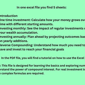 Educational and Simple Kids and Beginners Investment Worksheets Excel ...