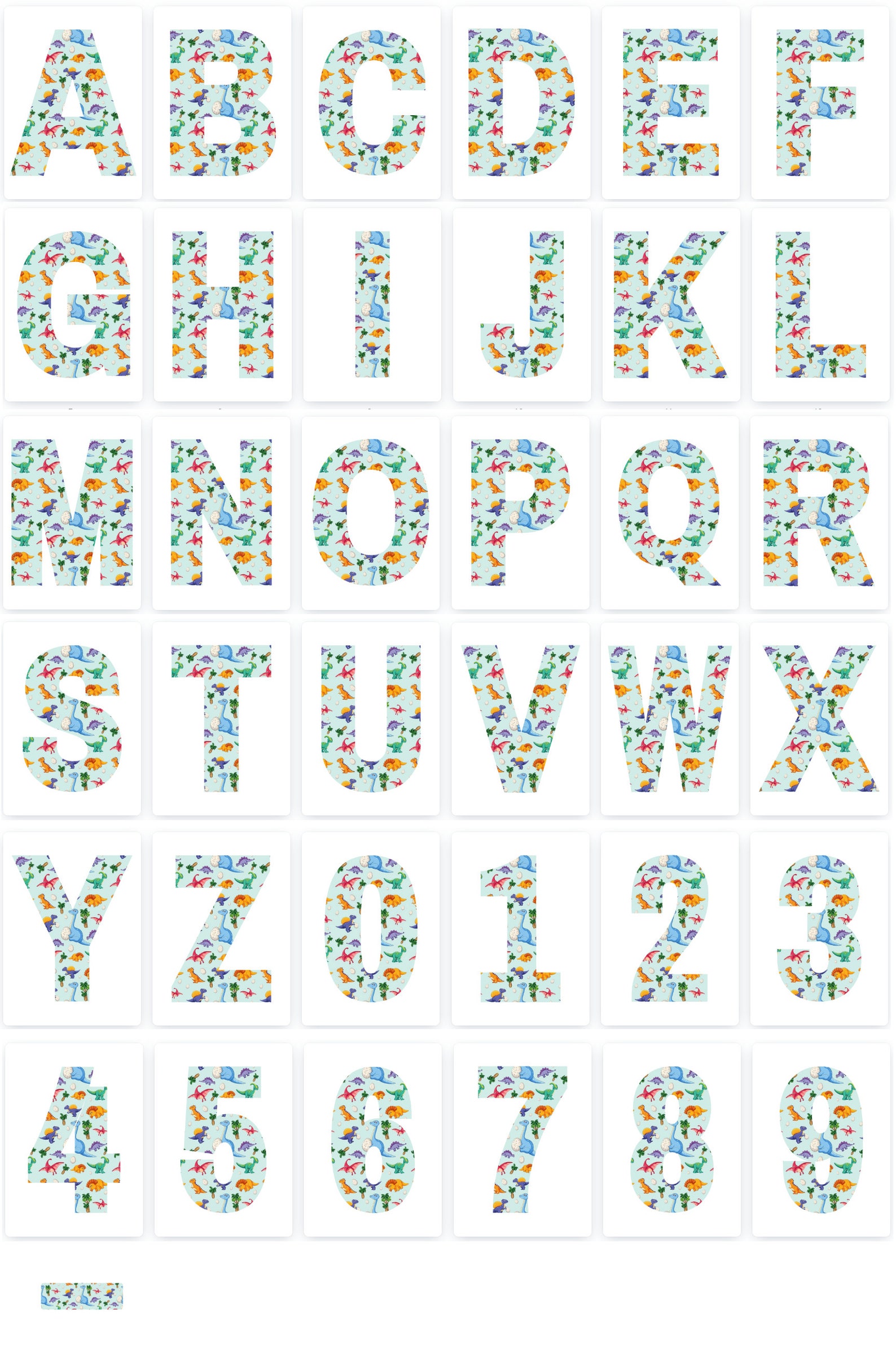 Printable Dinosaur-themed Alphabet Letters & Numbers for Party ...