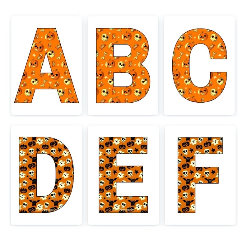 Printable Halloween Decoration | Alphabet Letters & Numbers | Party ...