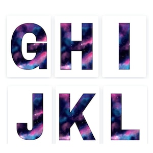 Printable Space Themed Alphabet Letters & Numbers for Party Decorations ...