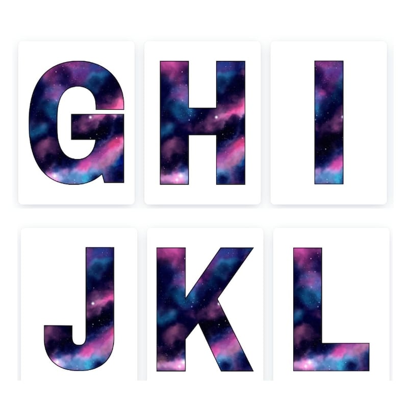 Printable Space Themed Alphabet Letters & Numbers for Party Decorations ...