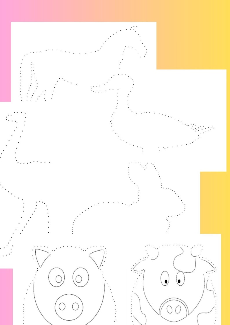 Printable Dot to Dot Worksheets for Preschool Kids Farm Animals and ...