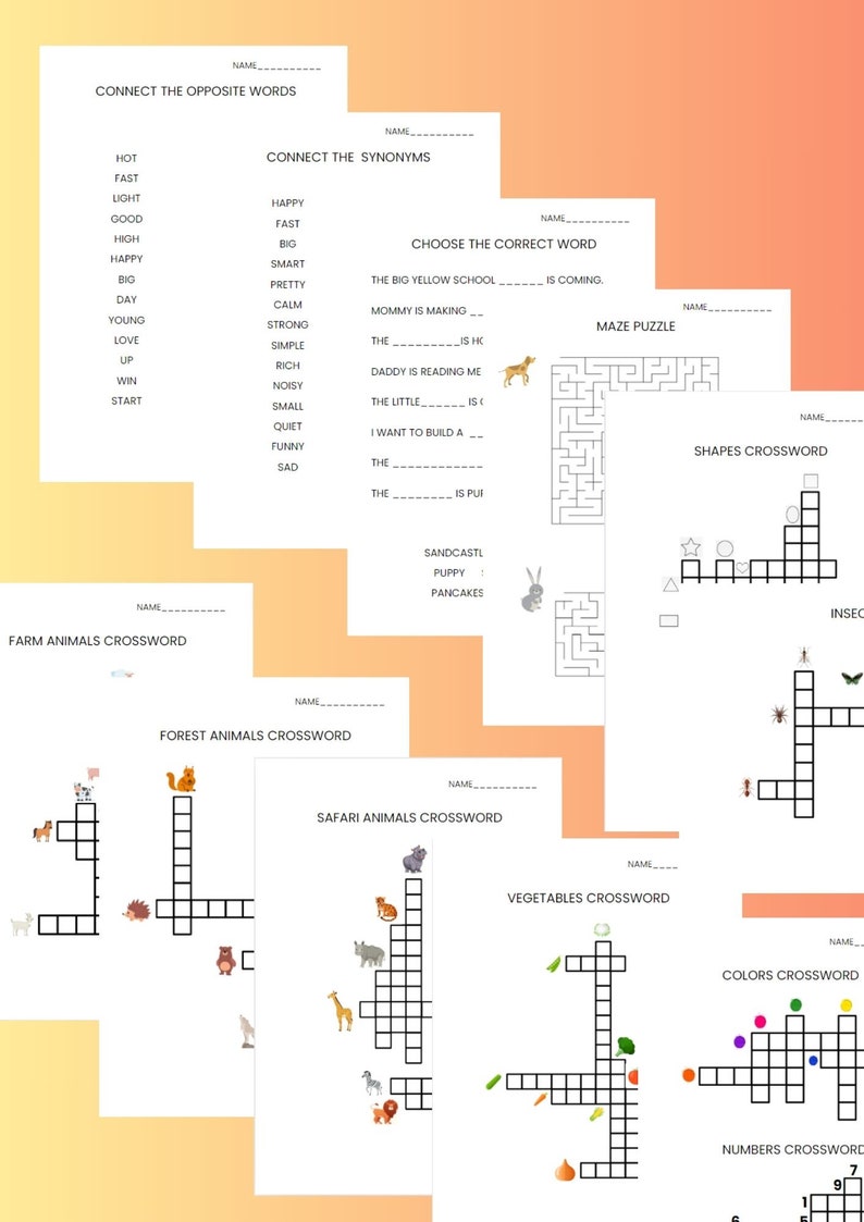Printable Preschool Learning Worksheets. 50 Pages. Worksheet Bundle ...