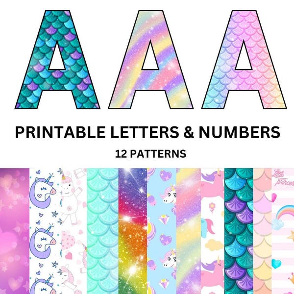 Printable Mermaid Numbers - Etsy