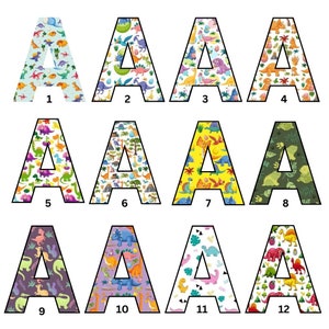 Printable Dinosaur-themed Alphabet Letters & Numbers for Party ...