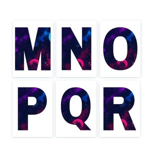 Printable Space Themed Alphabet Letters & Numbers for Party Decorations ...